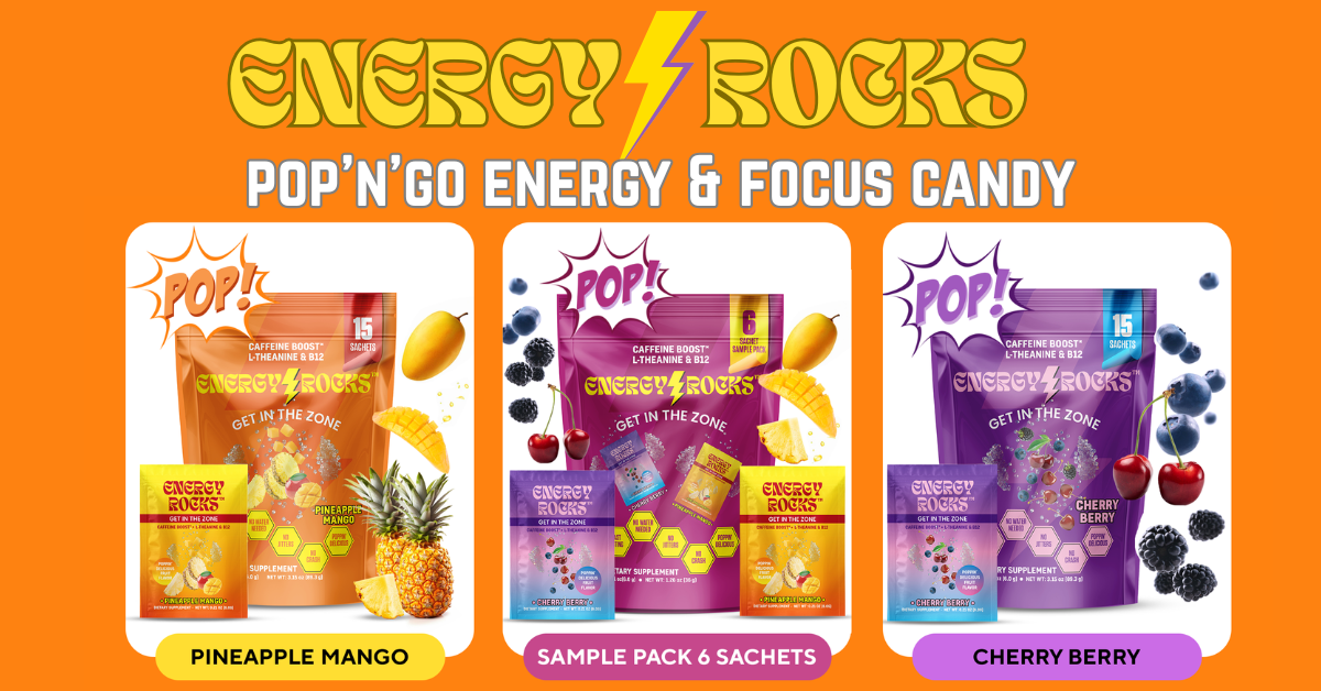 Energy Rocks Popping Caffeine Nootropic Candy for Instant Focus